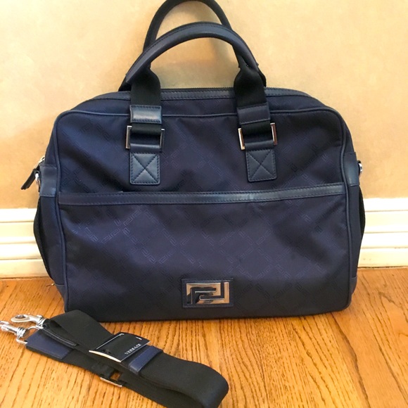 Bags | Navy Blue Briefcase Laptop Bag | Poshmark